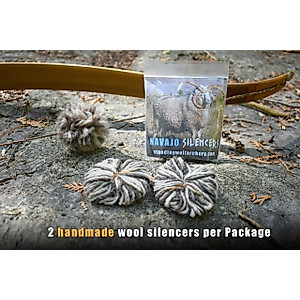 Standing Wolf Navajo Wool Bow String Silencers | Traditional Style Archery Recurve String Silencer | Noise Dampeners for Archery | One Pair Per Package (Wolf Gray)