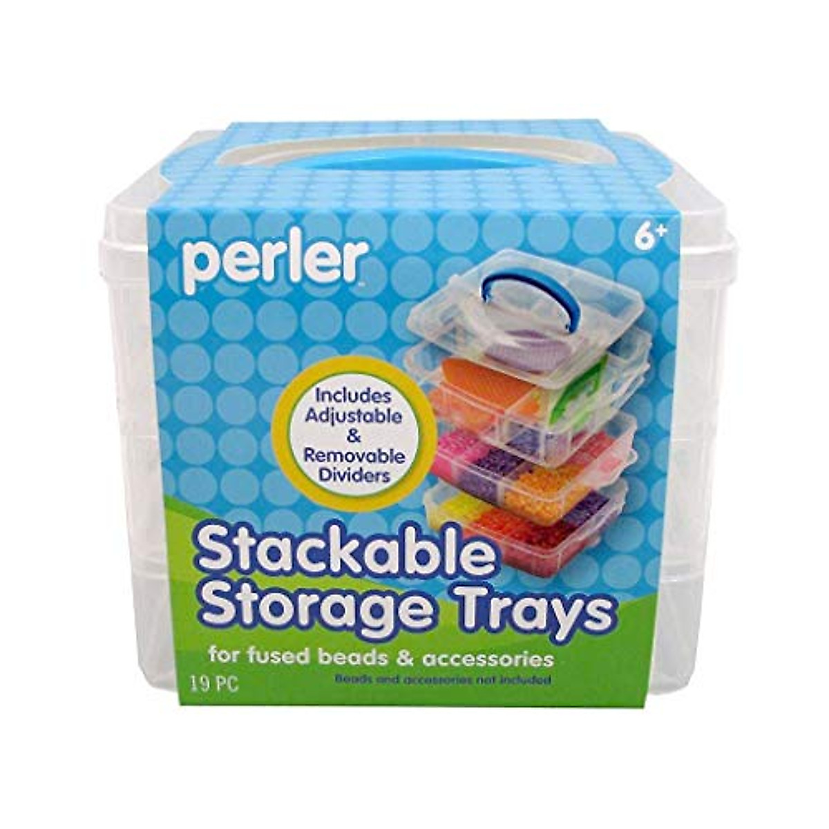 Perler Bead Large Organizer Stackable Storage Container Bead Trays, 3pc.