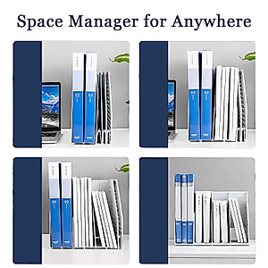 SAYEEC Desktop File Magazine Folder Holder 4 Section Plastic Hollow Documents Foldable Organizer File Cabinet Shelf Frames Dividers Rack Display and Storage