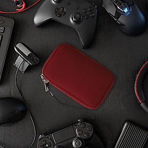 kwmobile Carrying Case Compatible with Nintendo 3DS XL - Neoprene Console Pouch with Zipper - Bordeaux