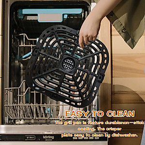 Air Fryer Grill Plate for Instants Vortex Plus Gourmia GAF680/685 6QT Air Fryers, Upgraded Nonstick Air Fryer Crisper Plate Tray Rack for Instants Vortex 5.7QT/6QT Air Fryers, Dishwasher Safe