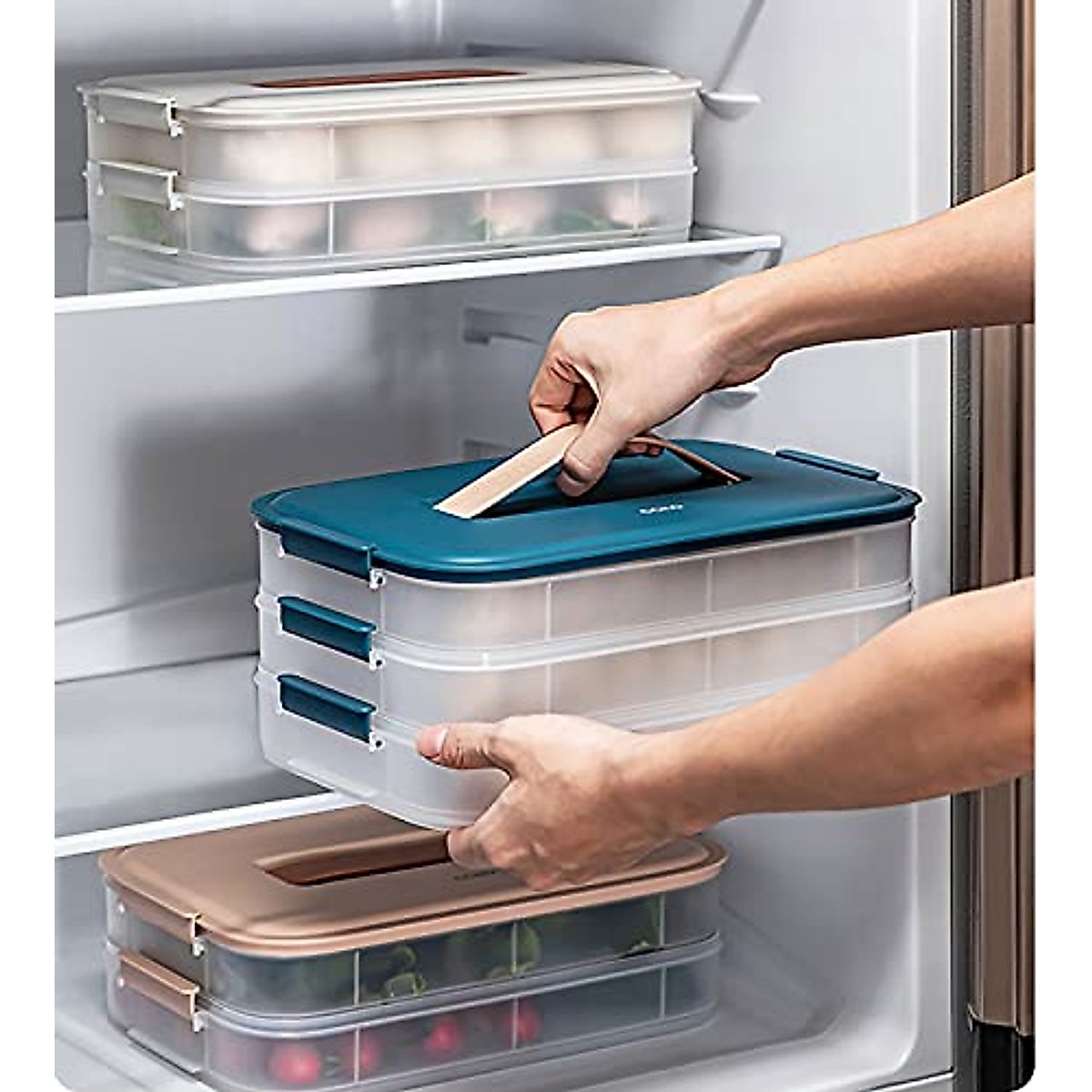 WonLiq Bacon Storage Containers with lids airtight Bacon Cold Cuts Deli Meat Saver Food Storage Container for Refrigerators,Freezer