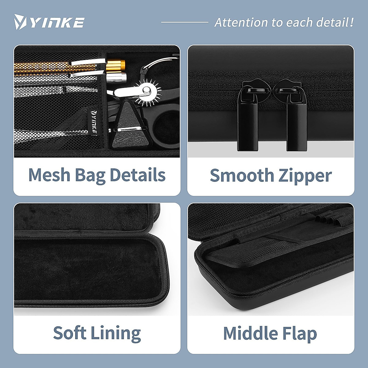 Yinke Stethoscope Case for Littmann Classic III/MDF/ADC Nursing School Essentials for Students, Stethoscope Accessories with Compartment Better Storage for Reflex Hammers, Scissors, Penlights, Black