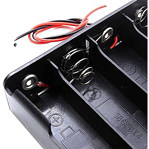 ZYM119 14.8V 4 18650 Battery Holder Case Box with Leads - Black Circuit Board