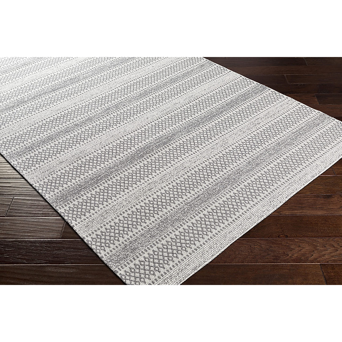 Mark&Day Area Rugs, 8x10 Stone Global Silver Gray Area Rug, Charcoal White Cream Carpet for Living Room, Bedroom or Kitchen (7'10" x 10'2")