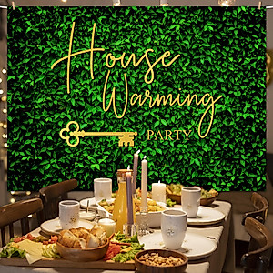 Avezano Housewarming Backdrop Green Leaves Background for New House Party Decorations House Warming Party Decorations Sweet Home Photography Background Photo Booth Props Supplies (7x5ft)