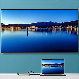 ZPLJ High-Speed Multi-Port 8 in 1 USB Splitter with Ethernet Port 4K HDMI 2 USB 3.0 and 1080P VGA USB-C Power Delivery 3.5mm Audio Support SD Card Reader Compatible for Flash Drive Portable