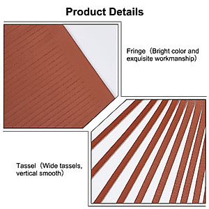 PH PandaHall 2 Yards Leather Fringe Trim, 5.9 Inch PU Leather Tassels Brown Tassel Trim DIY Dance Skirt Tassel Fringe Wrap Cover for Keychain Clothe Dress DIY Lamp Shade Bag Sewing Craft Embellishment