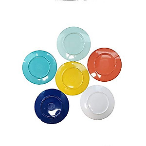 LOK-OSEMILE 6" Appetizer Plate Set of 6 - Melamine Dinnerware - Platter, Dish, Serving, Collection-Multicolor