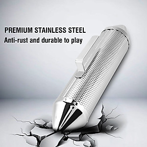 Alomejor Guiro Metal Guiro Instrument Stainless Steel Musical Percussion Instrument Training Tool with Scraper