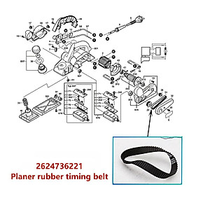 Wilsnsun 2604736001 Planer Drive Belt 3M-225 for Bosch 3365 PHO15-82 PHO16-82 PHO20-82 PHO1 PHO100 180811 -- 2 Pack
