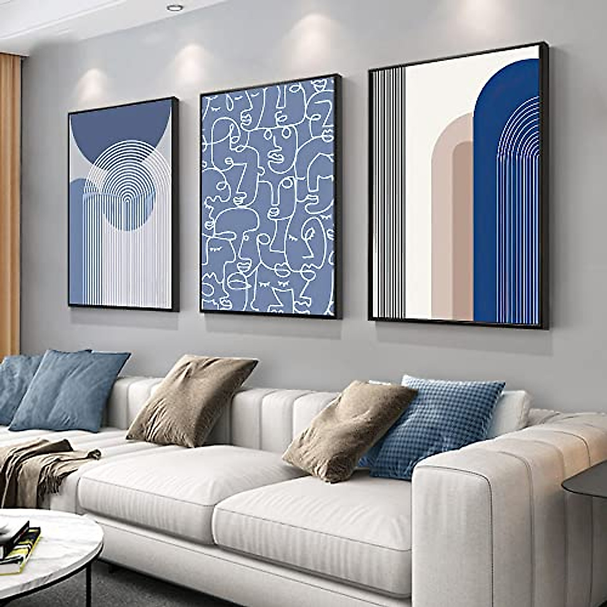 Framed Canvas Wall Art Set, minimalism Abstract Boho Oil Painting Photo Modern Posters Prints Ready to Decor Hanging Living Room Bedroom Bathroom Office Home Wall Decor (Boho16 X 24" X 3 pieces)