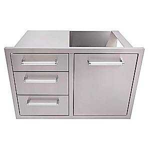 Bonfire Outdoor Kitchen Triple Drawer & Trash Drawer Combo, 304 Stainless Steel, CBATDT