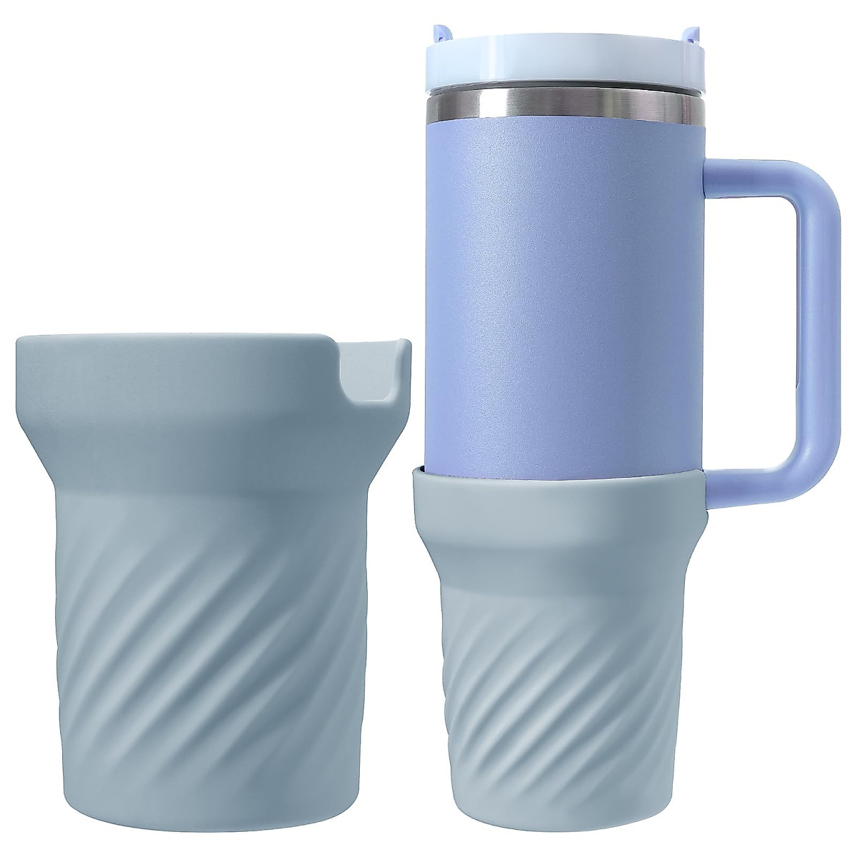 Silicone Boot for Stanley 40 oz Quencher, Boot Sleeve Cover Fit for Stanley Quencher H2.0 and Quencher Adventure Tumbler 40oz, Protector Water Bottle Sleeve for Stanley Cup Accessories (Gray)