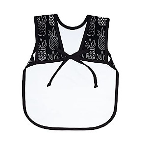 BapronBaby Pineapple Monochrome Bapron - Soft Waterproof Stain Resistant Bib - Machine Washable - 6m - 5yr - (Sz Baby/Toddler 6m-3T)