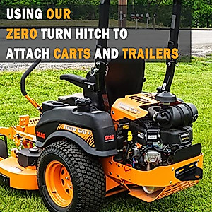 EilxMag Towing Hitch Set, Universal Heavy Duty Zero Turn Mower Trailer Hitch & Strong Neodymium Magnetic Lawn Mower Trailer Hitch Pin with 2 Bolts -1/2'' R-Clip (Combo Pack,Yellow＋Black)