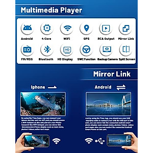 Android Car Stereo for 2009-2014 Toyota Highlander Radio, 10 inch Android Head Unit Touch Screen Car Audio Receiver with Mirror Link Bluetooth GPS Navigation, Support WiFi, SWC, FM,Backup Camera+Mic