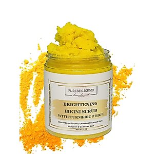 Purebellissimo Brightening Bikini Scrub For Body Care, Intimate Exfoliating Body Scrub For Dark Spots, Ingrown Hair Treatment For Bikini Area Bump Eraser, Bikini Area Exfoliator for Women