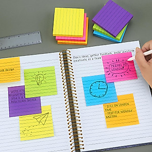 Sticky Notes with Lines Lined Sticky Notes 3x3 Bright Multi Colors 6 Pads 100 Sheet/Pad