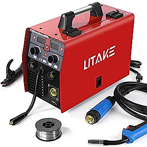 LITAKE 3 in 1 Digital MIG Welder, 200Amp 110/220V Dual Voltage Welding Machine，Suitable for MIG(2T/4T)/Lift TIG/Stick