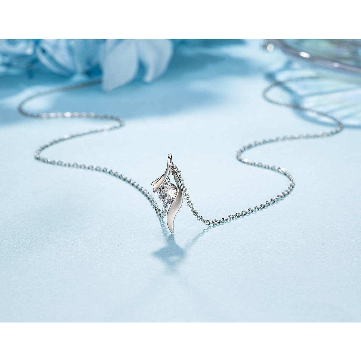 OFGOT7 Gift to My Boyfriend's mom Necklace, Sterling Silver CZ Necklace, Gift for Boyfriends Mom, Mothers Day Jewelry Christmas Gift