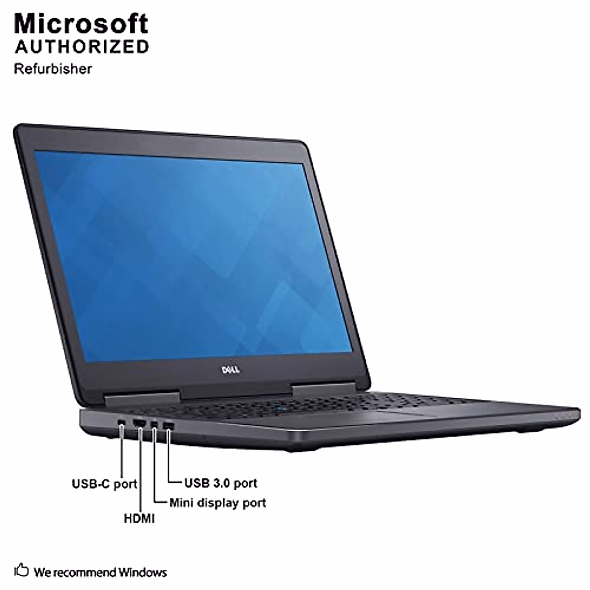 Dell Precision 7510 15.6in Laptop, Core i7-6820HQ 2.7GHz, 16GB Ram, 512GB SSD, Windows 10 Pro 64bit, Webcam (Renewed)