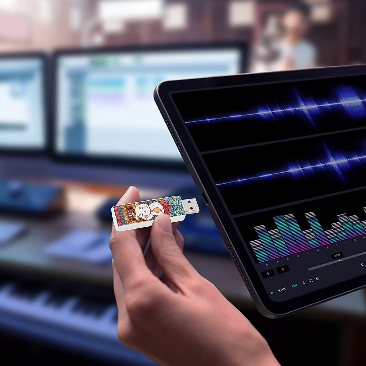 Flash Drive, Portable USB 2.0 Flash Drive with Cute Cat Pattern, Thumb Drives Memory Stick Data Storage Pen Drive for Computer Laptop(128GB)