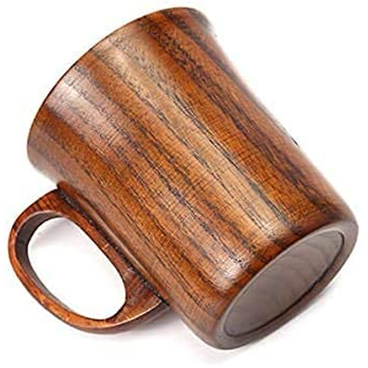CTIGERS Wooden Coffee Beer Mugs Wood Cup Nature Jujube Mug Handmade Tea Cup with Handle 10 oz / 300ml
