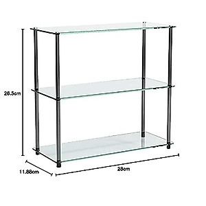 Convenience Concepts Designs2Go Classic Glass 3 Shelf Bookshelf, Glass