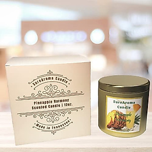 Scented Candles | 12oz Pineapple Harmony Scented Candle | SureAroma Candle