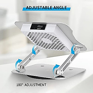 G-STORY Adjustable Laptop Stand, Portable Laptop Riser for 17.3inch Laptops, Adjustment Laptop Stand for Desk, Portable Laptop Riser Holds Up to 17.6lbs Laptop Riser for Notebook (Stand+Fan)