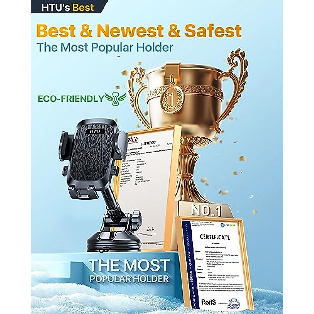 Phone Holders for Your Car [88 LBS Super Heavy Duty] Suction Cup Phone Holder Windshield/Dashboard/Window, Universal Car Phone Holder Mount, Compatible with iPhone, Samsung & Other Cellphone,Black