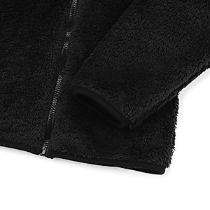 JESKIDS Toddler Girls Boys Fleece Hoody Jacket Zip Up Teddy Coat Warm Winter Outwear Black 4T 5T