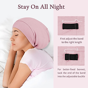 OLESILK 100% Mulberry Silk Bonnet for Sleeping Women, Silk Hair Wrap for Sleeping, Silk Sleep Bonnet for Women&Men, Real Silk, Not Satin Pink