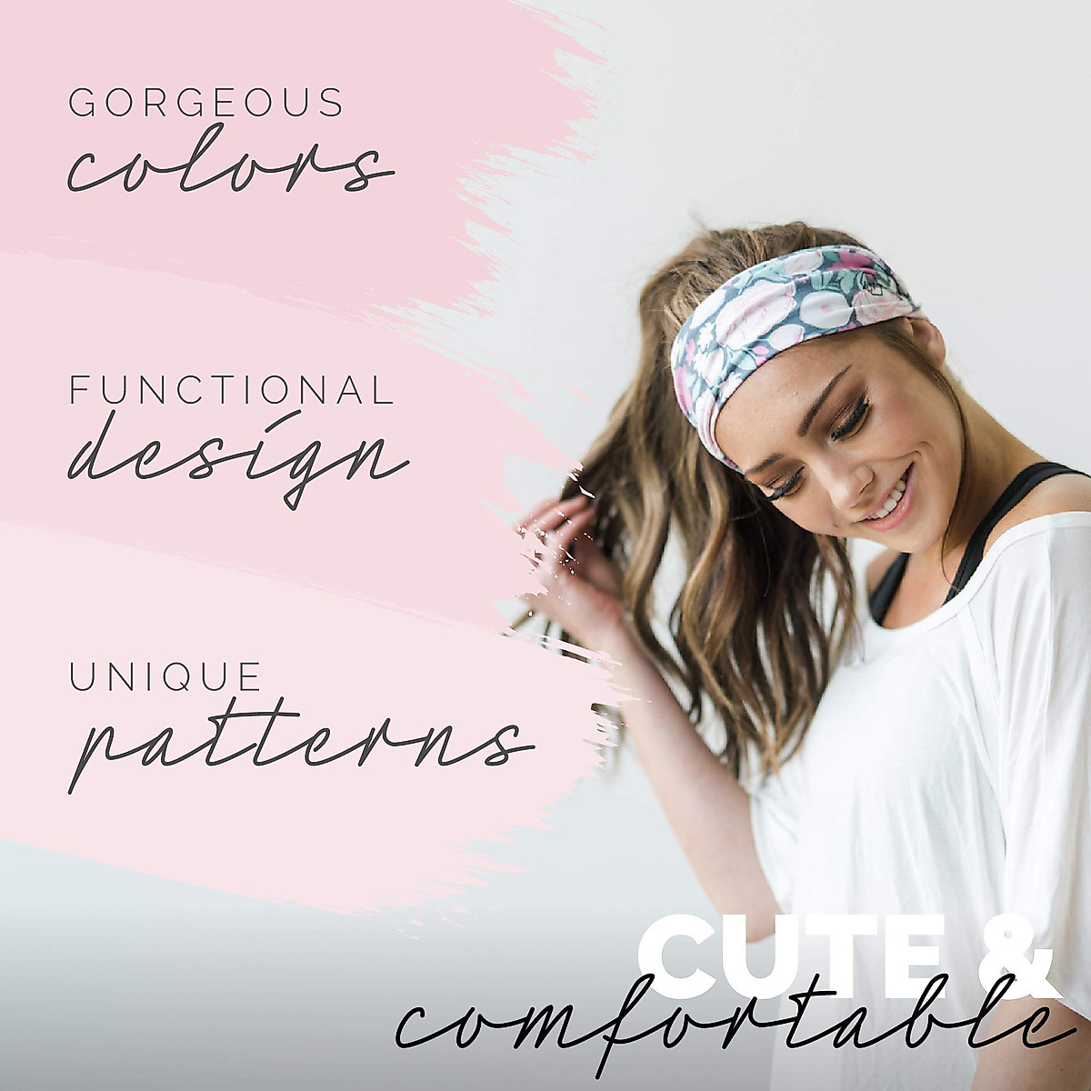 Maven Wide Headbands for Women - Sports Running Headband, Gym Athletic Hairband for Exercise, Yoga and Workouts, 4" Thick Non-Slip Sweatbands, 2-Pack