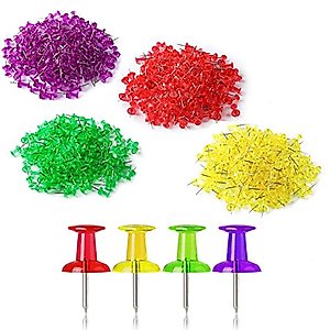 Mr. Pen- Push Pins, Thumb Tacks, Pack of 640 Pins, Tacks, Pin, Push Pins for Cork Board, Map Pins, Thumbtacks, Clear Colored Pushpins, Wall Tacks, Wall Pins, Stick Pins, Bulletin Board Pins, Map Tacks