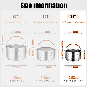 GREATLINK Food Steamer for Cooking, Vegetable Steamer Basket for Instant Pot Accessories 3 Qt, Stainless Steel Steamer Basket for Pot, Veggie, Fish, Seafood, Egg, Pasta, Dumpling Steamer with Handle (3 Qt - Steamer Basket)