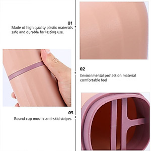 DOITOOL 3Pcs Travel Toothbrush Cup Case Toothbrush Holder Portable Toothbrush Toothpaste Storage Containers for Camping School Business Trip Bathroom White Pink Dark Blue