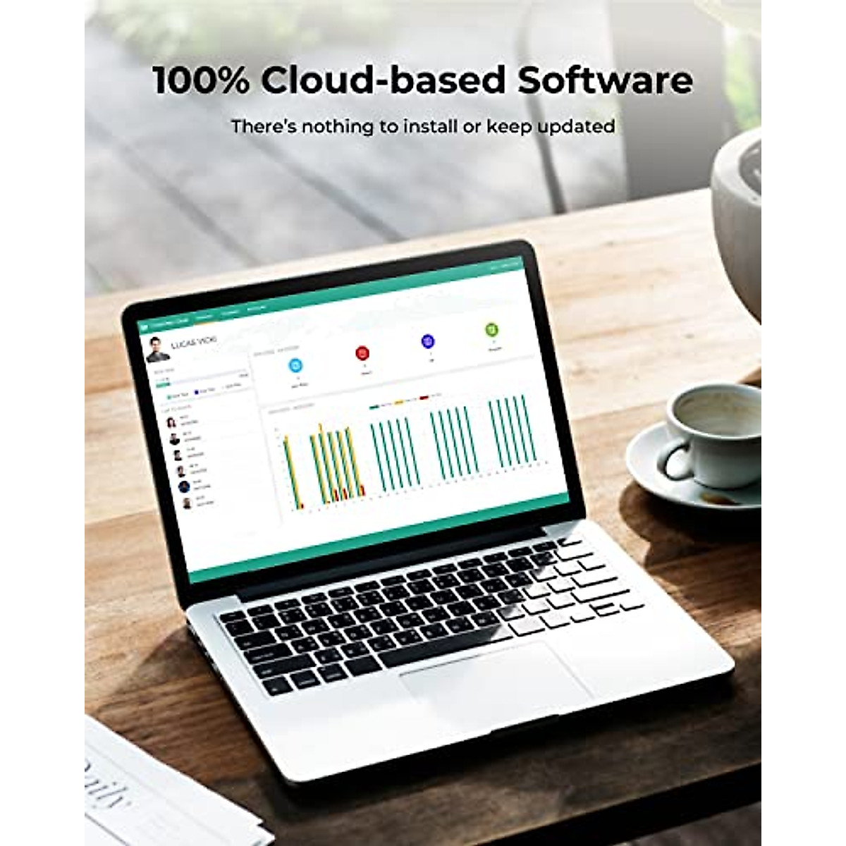 ANVIZ Time Clock - CX7 Face Biometric Time Attendance Machine for Employees Small Business - Face + RFID + Pin Punching in one, Support Door Access, Up to 1,500 Users with Professional Cloud Software