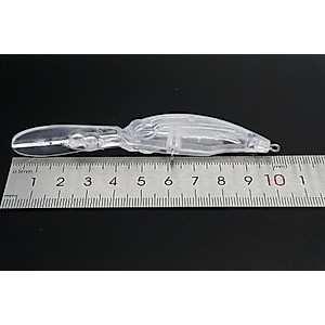 10PCS Unpainted Lure Blanks 6.28g 10.2cm with 6mm Free Fishing Eye Crankbait Baits Simulation Blank Body Clear Hard Baits Trout Salmon Minnow Lure Popper Lures Topwater Freshwater 6mm 8334