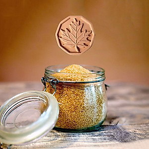 OULLYY 2 Pack Brown Sugar Saver and Softener, Terracotta Brown Sugar Keeper Disc for Food Storage Containers, Reusable & Food Safe, Maple Leaf