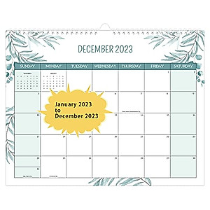 Calendar 2023 - 12 Month Wall Calendar From January 2023 to December 2023.15" X 11.8" Large Twin-Wire Binding Monthly Weekly Planner Academic Calendar