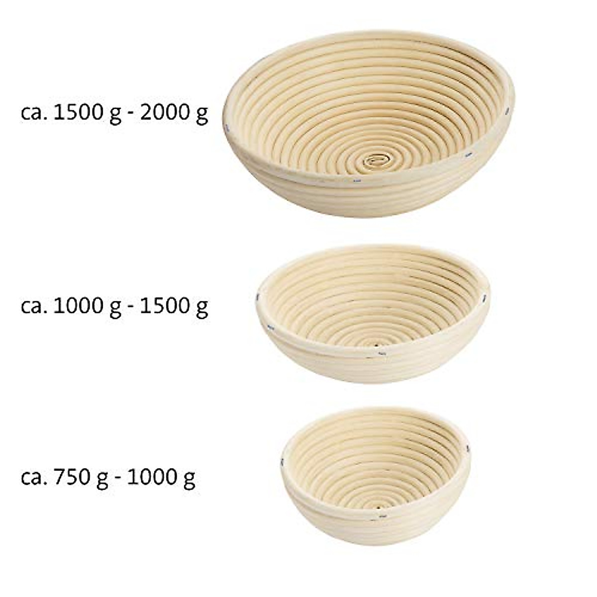 Westmark Round Fermentation Baskets, 10" diameter, Wicker