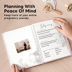 Pregnancy Journal, Pregnancy Announcements - 80 Pages Hard Cover Pregnancy Book For Mom To Be Gift - Pregnancy Gifts For New Moms - First Time Expecting Mom Gift - Baby Album And Memory Book (Blush)