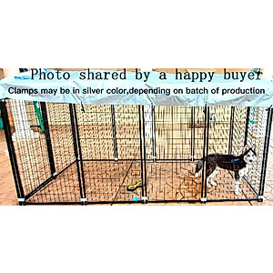 Omitree New Modular Dog Kennel Heavy Duty Welded Steel Panel Pet Cover 5' W x 10' L x 5.5' H