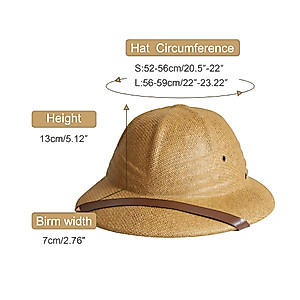 100% Straw Helmet Pith Sun Hat Summer Men Vietnam War Army Hat Dad Boater Bucket Hats Safari Jungle Miners Cap