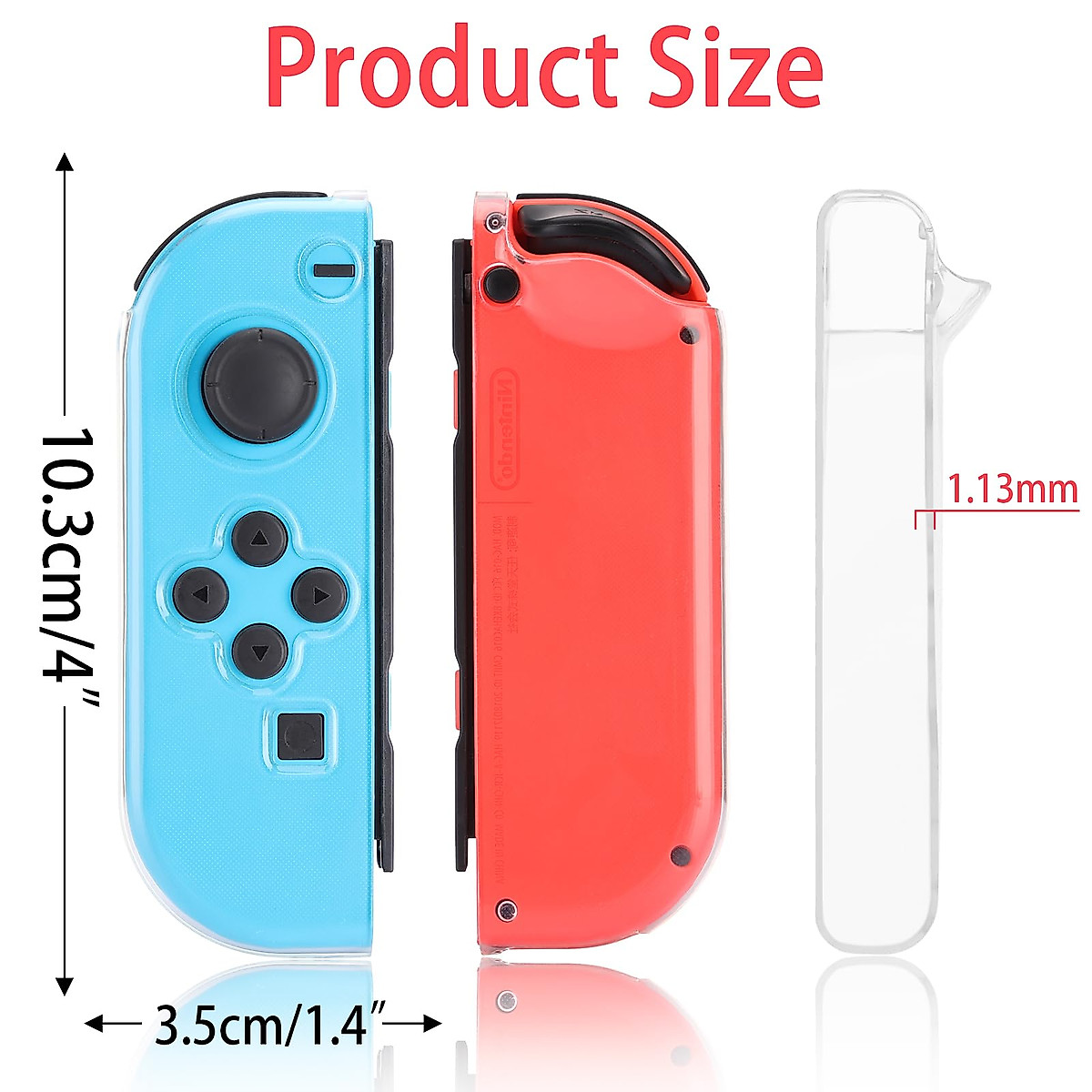 Soft Replacement Shell Case for Nintendo Switch Joy-Con, Clear TPU Protective Cover Case Compatible with NS Joy Cons Handheld Controller