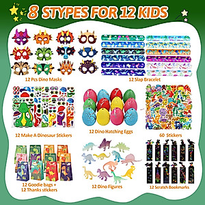 CIRDOTSH Dinosaur Party Favors For 12 Kids, Dinosaur Birthday Party Supplies, Dinosaur Goodie Bags for Boys Girls Birthday, Dinosaur Gifts Bags Fillers Pinata Stuffers, Dinosaur Themed Party Toys