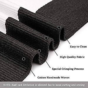 KOZYFLY Black and White Striped Rug 3'x5' Indoor Outdoor Rugs Hand Woven Cotton Washable Striped Layered Doormats for Front Door/Kitchen/Farmhouse/Entryway/Patio