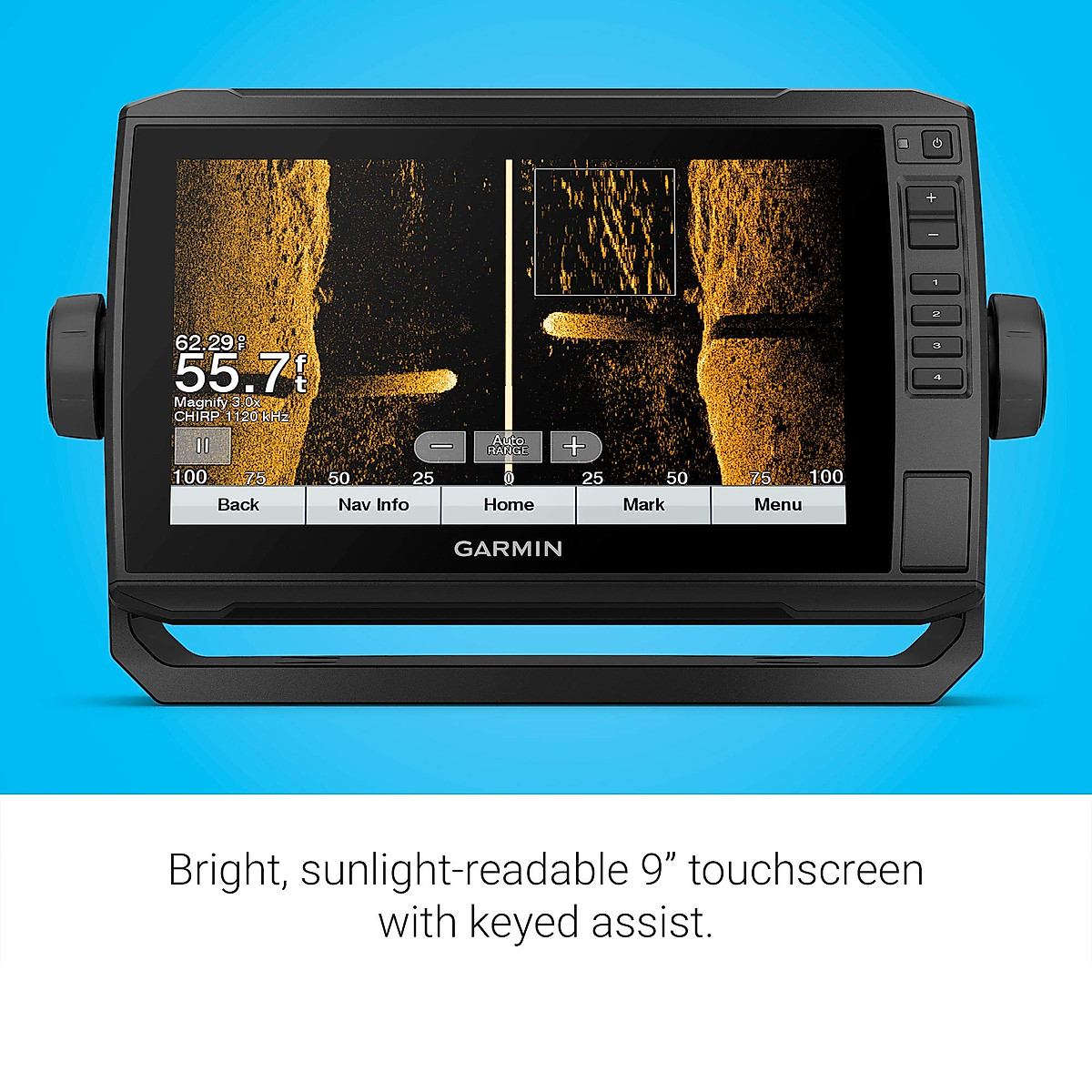 Garmin ECHOMAP UHD 93sv, 9" Keyed-Assist Touchscreen Chartplotter with U.S. LakeVü g3 and GT54UHD-TM transducer